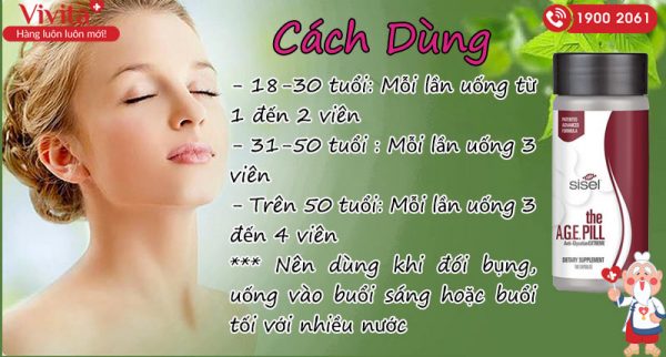 SISEL THE AGE PILL Trẻ Hóa Làn Da [MỚI NHẤT 2024] Hộp 180 viên