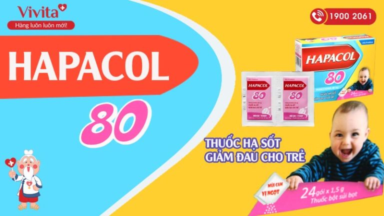 Thuốc giảm đau, hạ sốt cho trẻ em Hapacol 80mg Hộp 24 gói - VIVITA