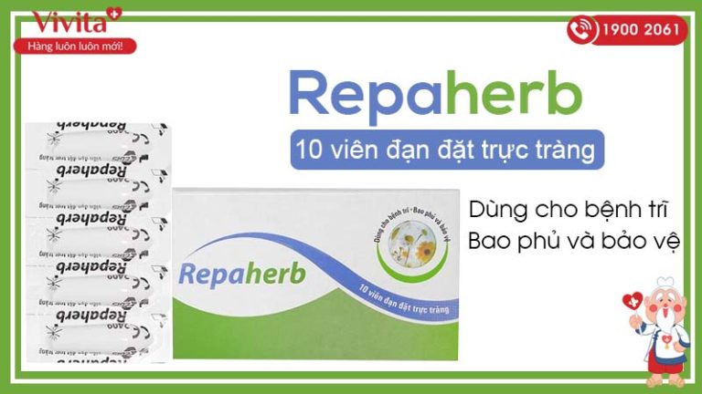 Viên đặt trị trĩ Repaherb Hộp 10 viên - Nhà thuốc VIVITA