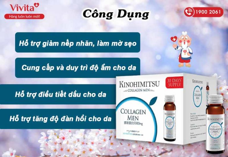 Nước uống Kinohimitsu Collagen Men làm đẹp da 16 Chai x 50ml
