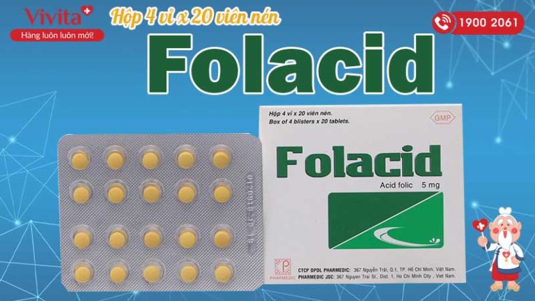Thuốc bổ sung acid folic Folacid 5mg Hộp 80 viên - Nhà thuốc VIVITA