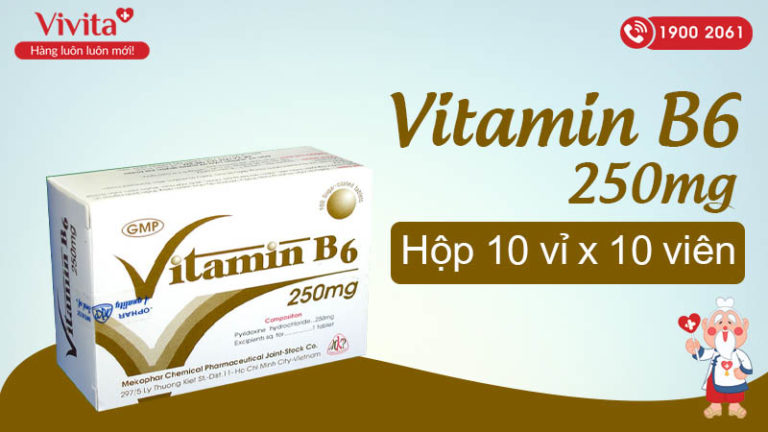 Thuốc bổ sung vitamin B6 250mg Mekophar Hộp 100 viên - VIVITA