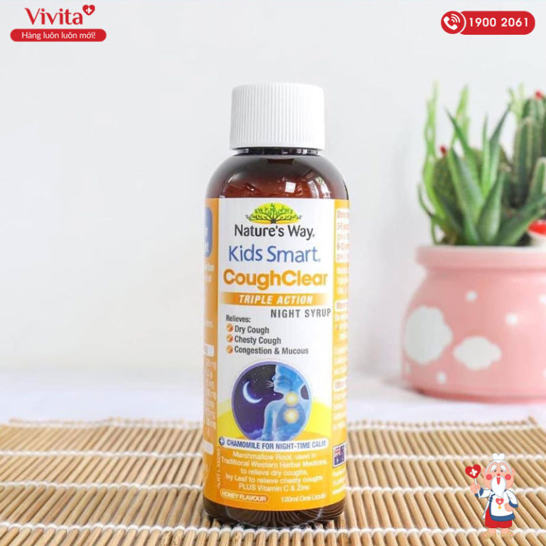 Nature's Way Kids Smart Cough Clear Triple Action Night Syrup Giảm Ho ...