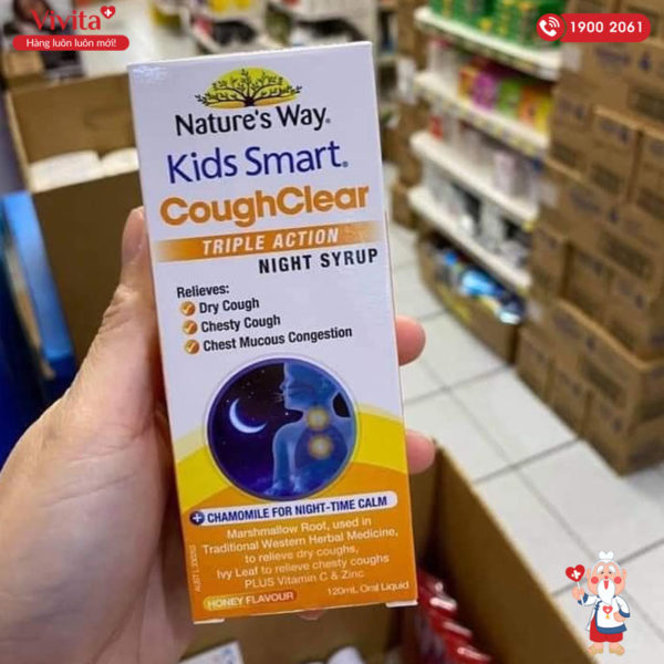 Nature's Way Kids Smart Cough Clear Triple Action Night Syrup Giảm Ho ...