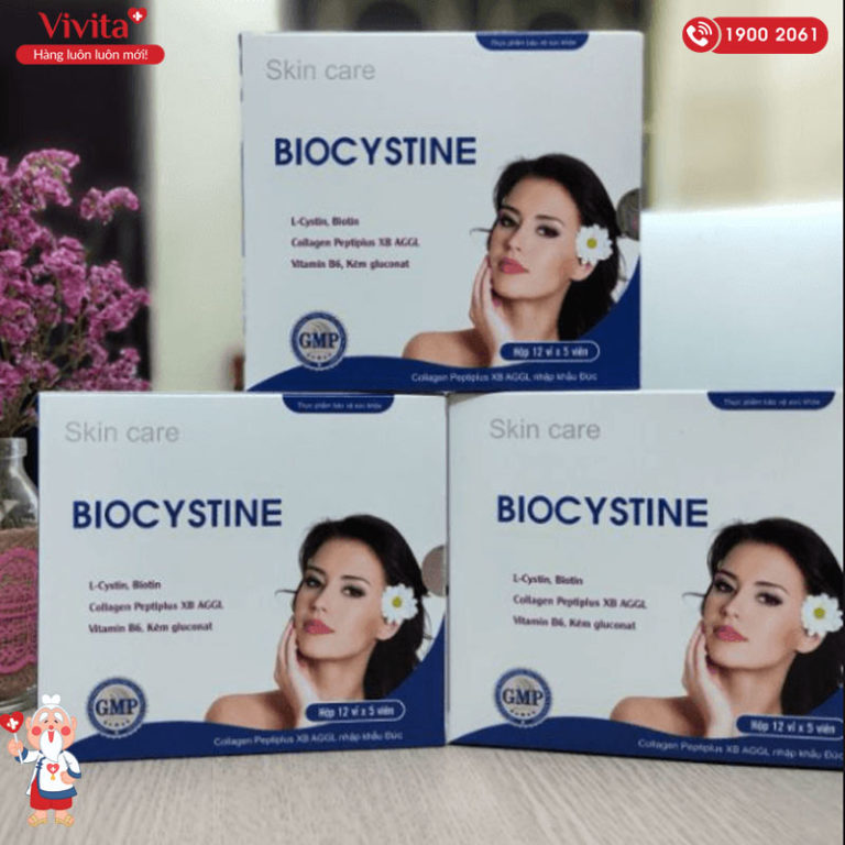 Viên Uống Biocystine Hỗ Trợ Đẹp Da [MỚI 2024] Hộp 12 Vỉ x 5 Viên