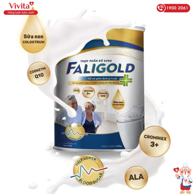 Sữa Faligold + Hỗ Trợ Giảm Đường Huyết Hộp 650g Mới