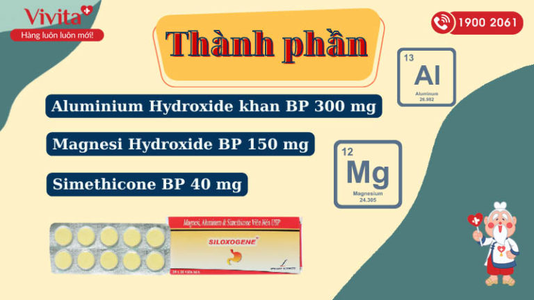 Thuốc trị trào ngược dạ dày, thực quản Siloxogene Hộp 100 viên - VIVITA