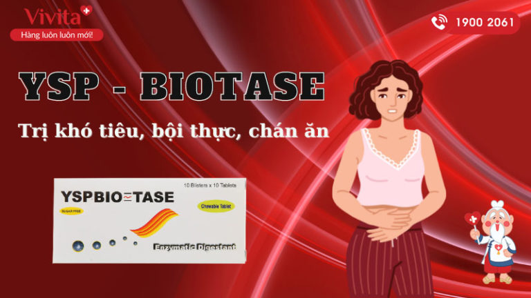 Thuốc trị khó tiêu, bội thực, chán ăn Ysp - Biotase Hộp 100 viên - VIVITA