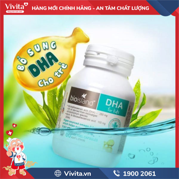 Bioisland DHA For Kids hộp 60v hỗ trợ phát triển não bộ mới 2024