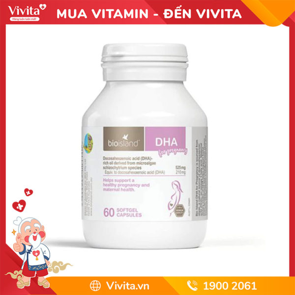 Bioisland DHA For Pregnancy 60v bổ sung DHA cho bà bầu 2024
