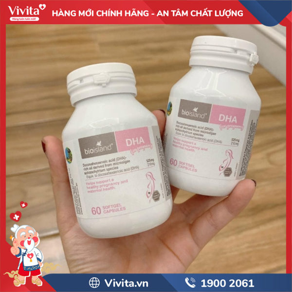 Bioisland DHA For Pregnancy 60v bổ sung DHA cho bà bầu 2024