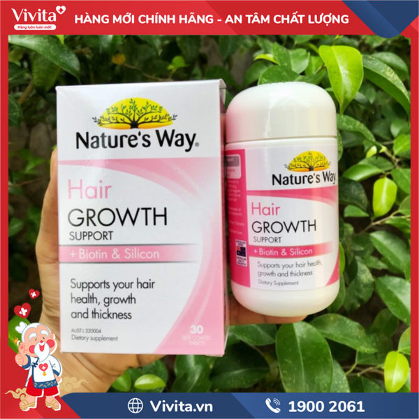 Nature's Way Hair Growth Support + Biotin & Silicon 30 viên