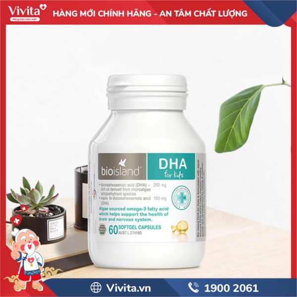 Bioisland DHA For Kids hộp 60v hỗ trợ phát triển não bộ mới 2024
