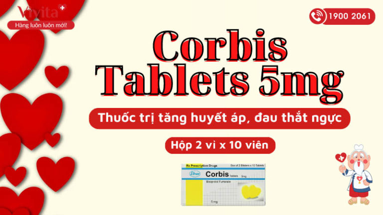 Thuốc trị tăng huyết áp, đau thắt ngực Corbis Tablets 5mg - Vivita