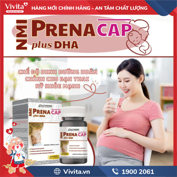 NMI Prena Cap Plus DHA hỗ trợ bổ sung vitamin cho mẹ bầu