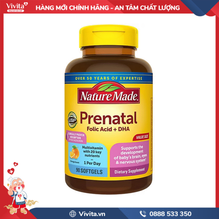 Nature Made Prenatal Multi DHA bổ sung vitamin cho mẹ bầu