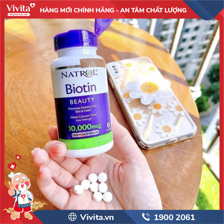 Natrol Biotin 10000mcg Maximum Strength hỗ trợ mọc tóc của Mỹ