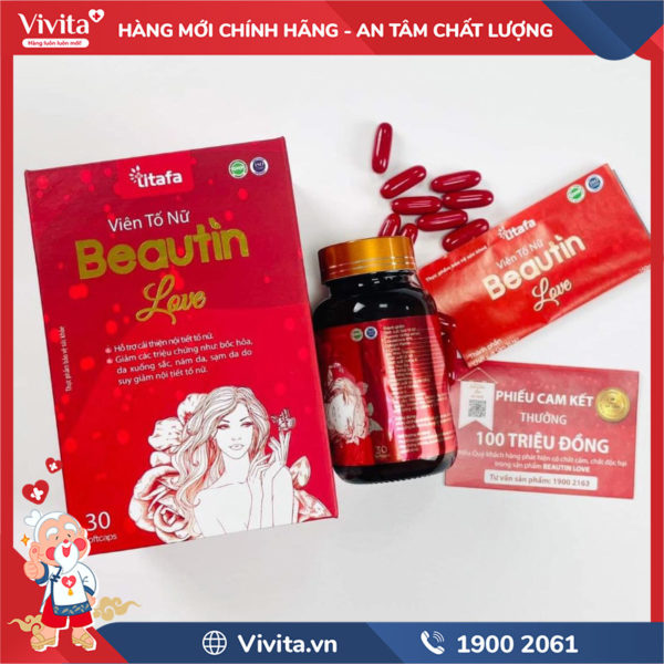 Viên Tố Nữ Beautin Love hỗ trợ tăng cường nội tiết tố nữ hộp 30v