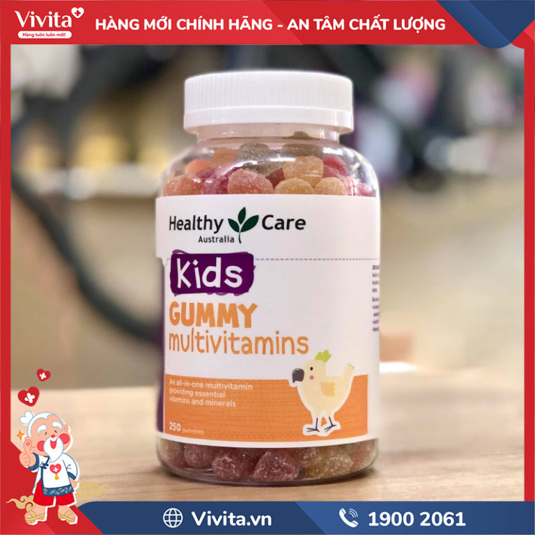 Kẹo dẻo Healthy Care Kids Gummy Multivitamins Úc cho bé 250v