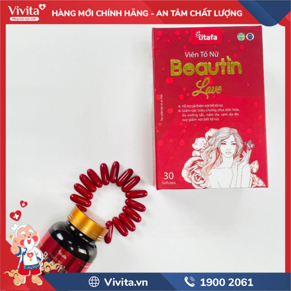 Viên Tố Nữ Beautin Love hỗ trợ tăng cường nội tiết tố nữ hộp 30v