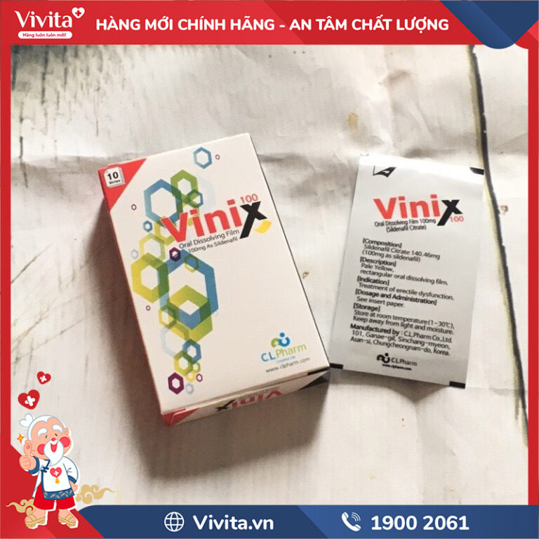 Tem ngậm Vinix hộp 10 tem hỗ trợ tăng cường sinh lý nam