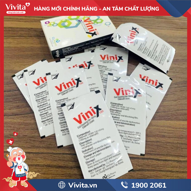 Tem ngậm Vinix hộp 10 tem hỗ trợ tăng cường sinh lý nam