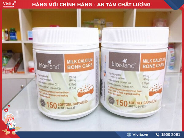 Bio Island Milk Calcium Bone Care hộp 150 của Úc