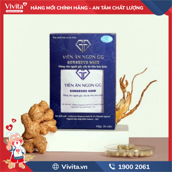 Viên Ăn Ngon GG Gorgeous Gain hộp 30 viên hỗ trợ tăng cân