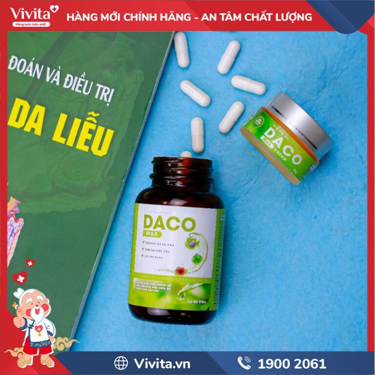 Daco Max hỗ trợ trị viêm da cơ địa nấm ngứa (hộp 60v & kem 20g)