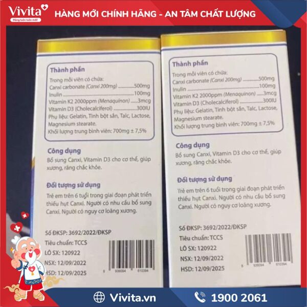 Canxi PT Plus hỗ trợ tăng chiều cao, cải thiện còi xương (hộp 30v)
