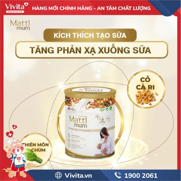 Sữa Matti Mum sữa hạt lợi sữa cho mẹ (Hộp 650g)