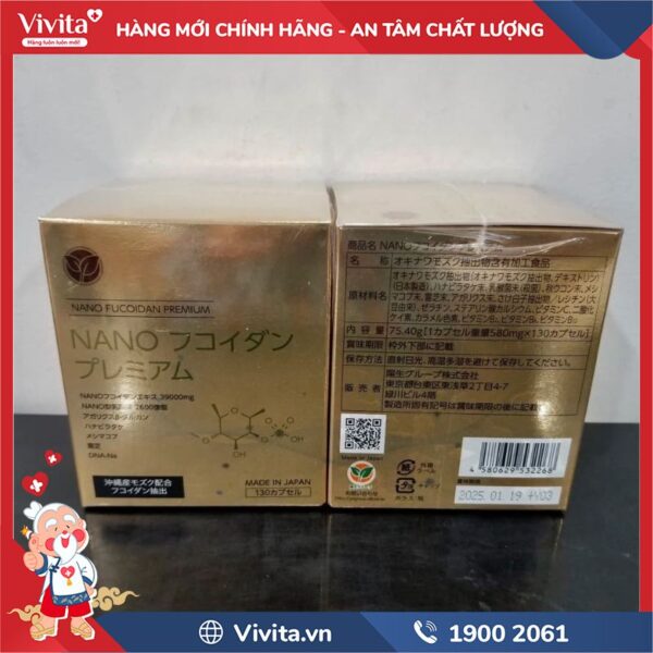 Nano Fucoidan Premium hỗ trợ điều trị ung thư (Hộp 130 viên)