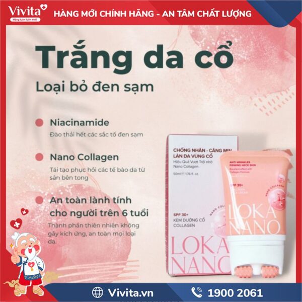 Loka Nano Hỗ Trợ Chống Lão Hóa Vùng Da Cổ (Tuýp 50ml)