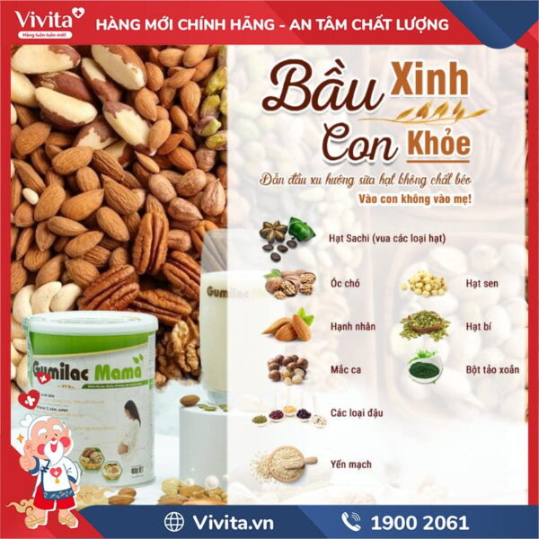 Gumilac Mama Sữa Hạt Dinh Dưỡng Cho Mẹ Bầu (Hộp 650 gram)