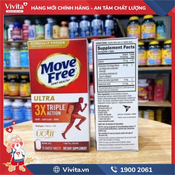 Move Free Ultra 3x Triple Action Hỗ Trợ Xương Khớp (Hộp 75 viên)