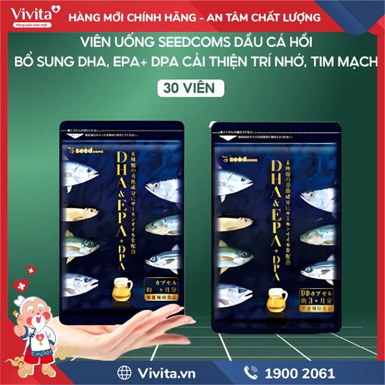 Dầu cá Seedcoms DHA, EPA & DPA Viên Uống (Gói 30 viên)
