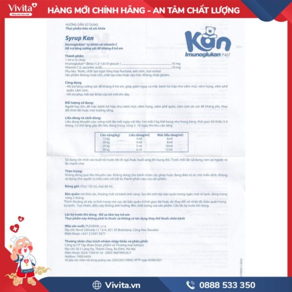 Syrup Kan Imunoglukan P4H Pleuran (120ml)